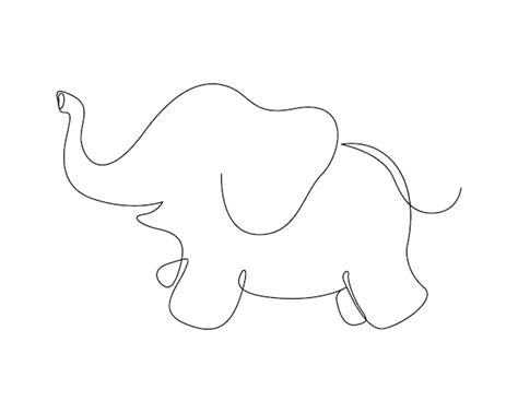 Premium Vector Continuous One Line Drawing Of A Cute Elephant