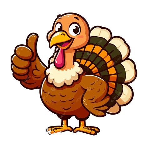 Happy Cartoon Turkey Thumbs Up Thanksgiving Turkey Autumn Png
