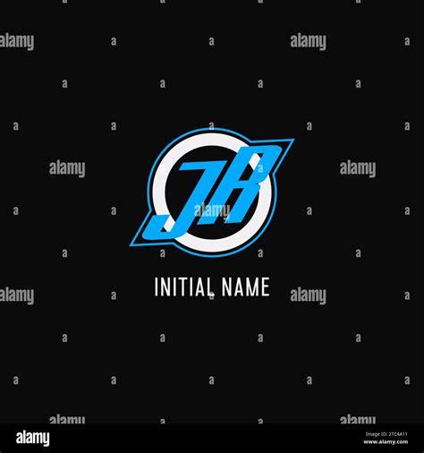 Initial Jr Logo Circle Line Creative Esport Team Logo Monogram Style Vector Graphic Stock