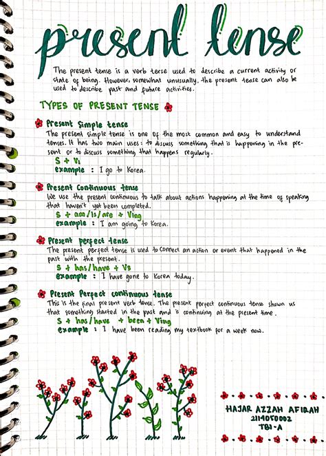 Lattering Notes Present Continuous Tense Simple Present Tense Simple Past Tense English Book