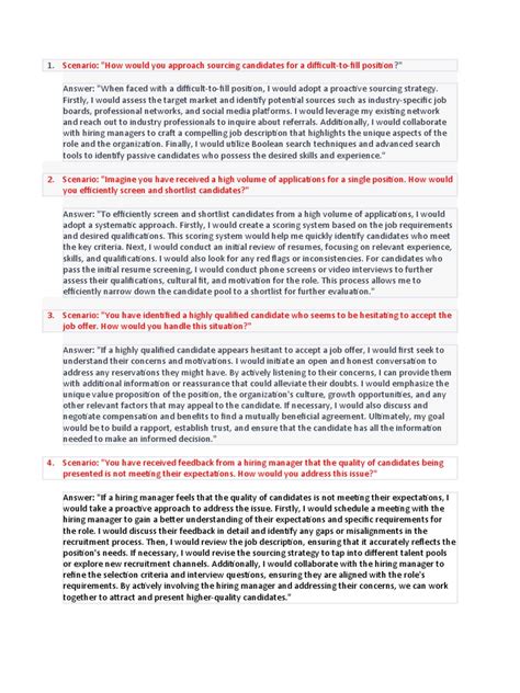Scenario Based Questions Pdf