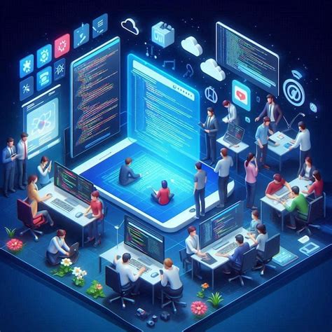 Software Developers At Night Premium Ai Generated Image