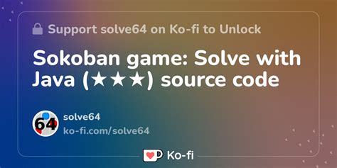 Sokoban Game Solve With Java Source Code Ko Fi Where Creators Get Support From Fans