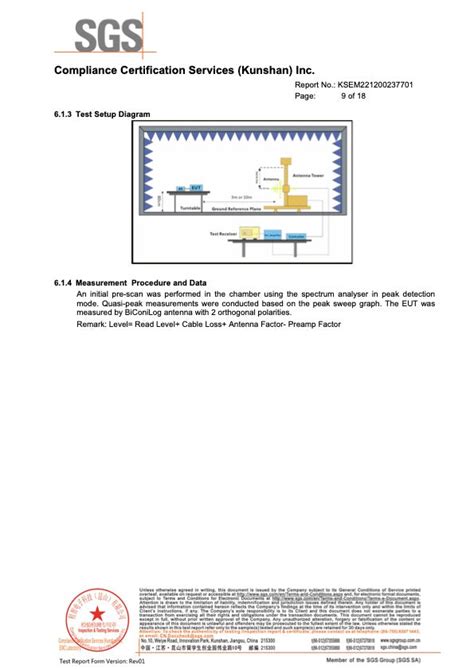 rgbd depth camera cs30 fcc test report by sgs tofsensors