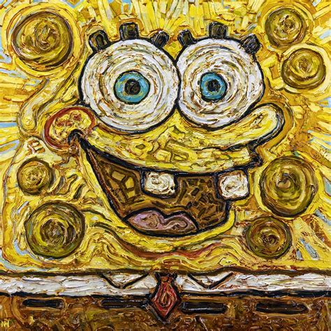 Spongebob Oil On Canvas 24x24 On Display At The Pop Juried Show Nathan Heinze Phd On