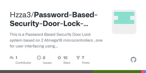 Github Hzza Password Based Security Door Lock Using Atmega Microcontrollers This Is A