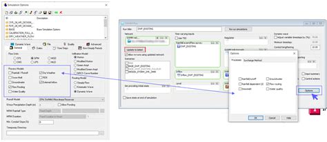 where to find infoswmm simulation options in icm swmm