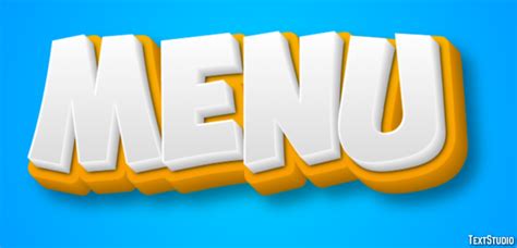 menu text effect and logo design word