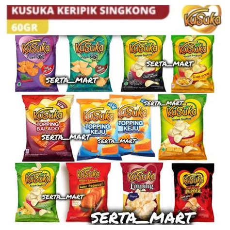 Jual Kusuka Keripik Singkong 60gr All Varian Kripik Kusuka Balado