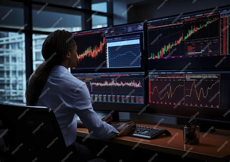 Una Imagen Dramática De Un Analista Financiero Trabajando Junto A Un