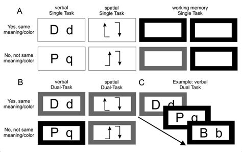 Dual Task Paradigm A Verbal Spatial And Working Memory