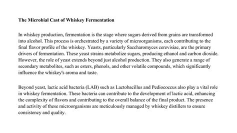 Microorganisms The Unsung Heroes Of Whiskey Fermentation Pptx