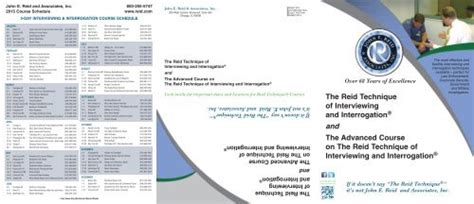 View Or Download Brochure The Reid Technique Of Interviewing