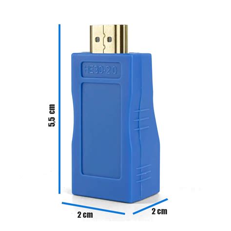 Extensor Hdmi Full Hd 1080p Até 30 Metros Via Cabo De Rede Rj45 Cat5e 6 Xtrad Xt2185 Apolum
