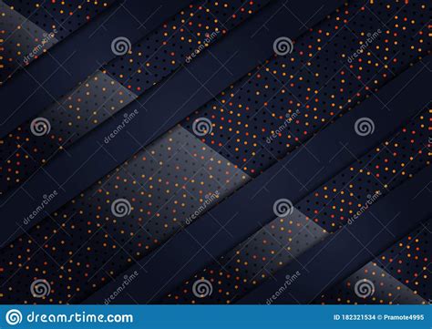 Abstract Overlap Layer With Geometric Line Shapes On Dark Background With Glitter And Glowing