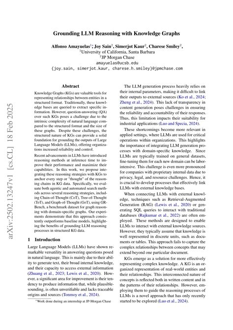 Pdf Grounding Llm Reasoning With Knowledge Graphs