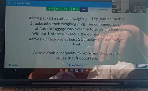 Solved Sparx Maths 2a 2b 2c 2d 2e 2f Summary Aaron Packed A Suitcase