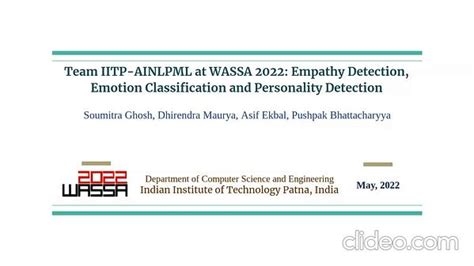 Underline Team Iitp Ainlpml At Wassa 2022 Empathy Detection Emotion Classification And