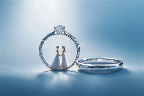 Two Brides Inside The Weeding Ring Topper Figures Wedding Ceremony