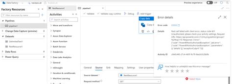 Issue While Connecting To The Rest Api Using Adf Working In Postman
