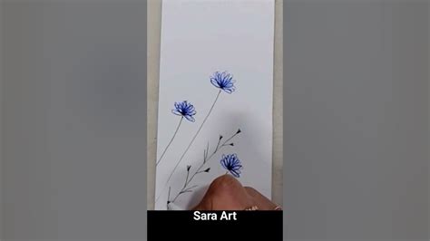 책갈피만들기 쉬운꽃그림플러스펜수채화 Flowers Bookmark Saraart Youtube
