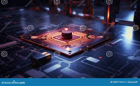 Production Of A Modern Microprocessor Stock Image Image Of Futuristic Internet 290711613
