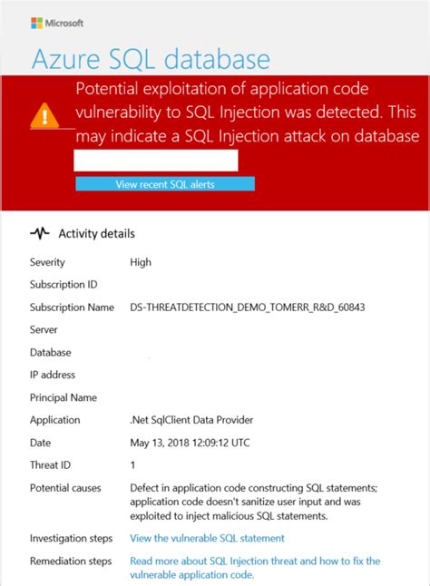 Advanced Threat Protection Azure Sql Database Sql Managed Instance
