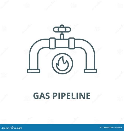 Gas Pipeline Vector Line Icon Linear Concept Outline Sign Symbol