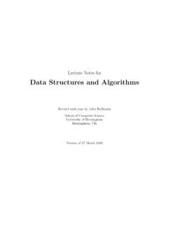 Lecture Notes For Data Structures And Algorithms Lecture Notes For Data Structures And