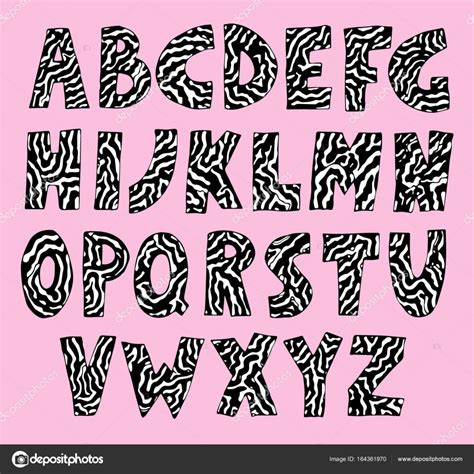 Zebra Print Font Stock Vector By ©meowlina Meow 164361970