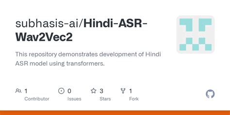 github subhasis ai hindi asr wav2vec2 this repository demonstrates