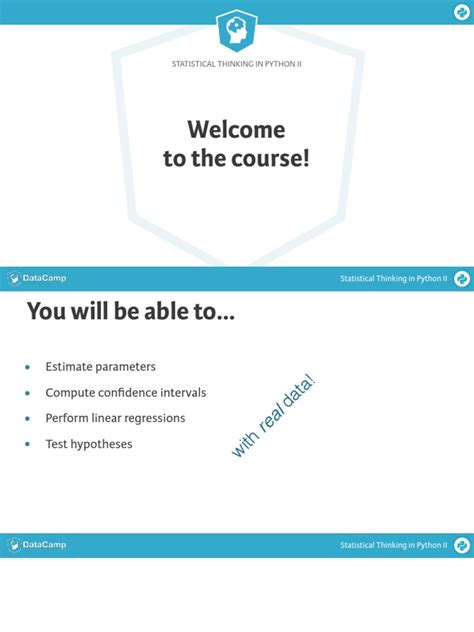 Statistical Thinking In Python Ii Welcome To The Course Pdf Least