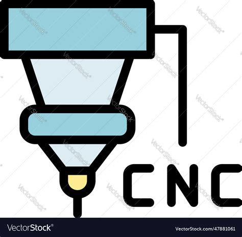 Iron Cnc Machine Icon Flat Royalty Free Vector Image