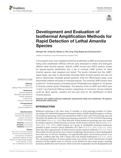 Pdf Development And Evaluation Of Isothermal Amplification Methods