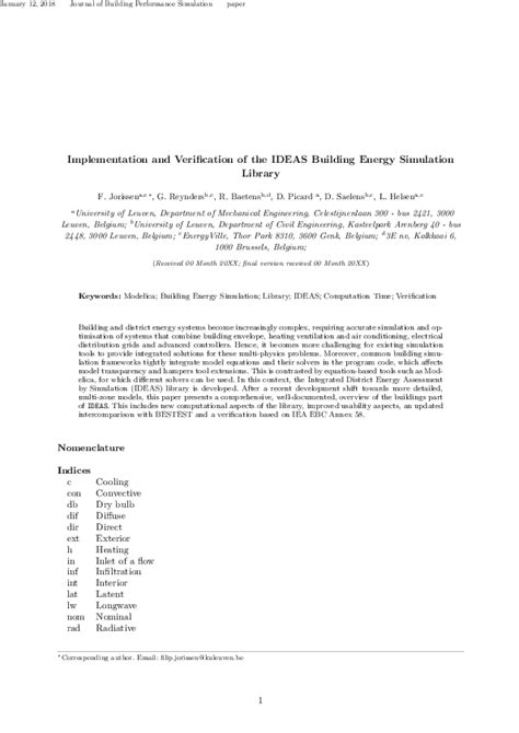 pdf implementation and verification of the ideas building energy