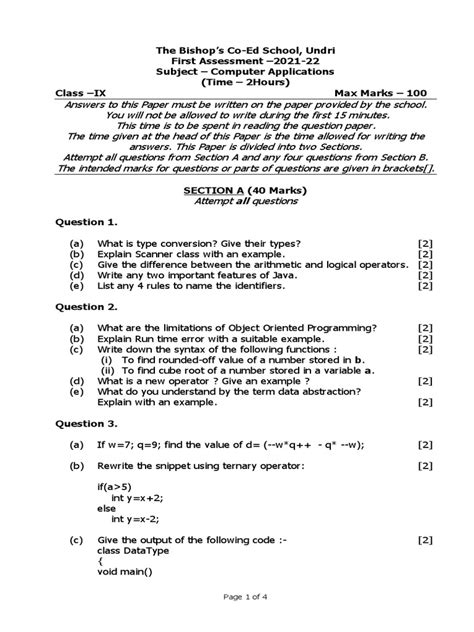 first assessment computer applications class 9 pdf computer programming software engineering