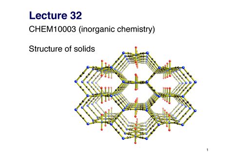 Lecture 32 Bfa 10003 2018 Lecture 32 Chem10003 Inorganic Chemistry