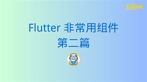 Flutter 非常用组件整理 第二篇 独立开发猫哥 Youtube