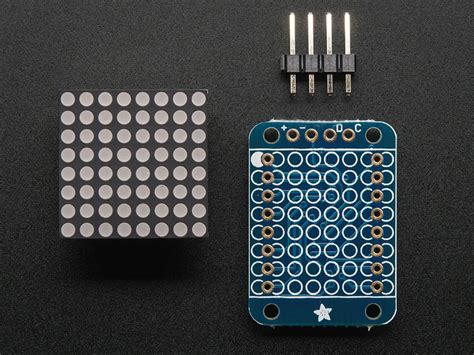 Adafruit Mini 8x8 Led Matrix Met I2c Backpack Blauw Opencircuit