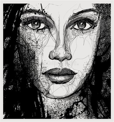 Beautiful Young Woman With Long Hair Stock Vector Illustration Of