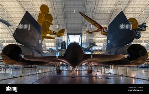 Rear View Of The Lockheed Sr 71 Blackbird Seen At The Steven F Udvar