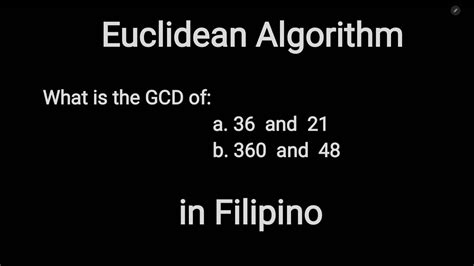 Euclidean Algorithm for GCD - YouTube