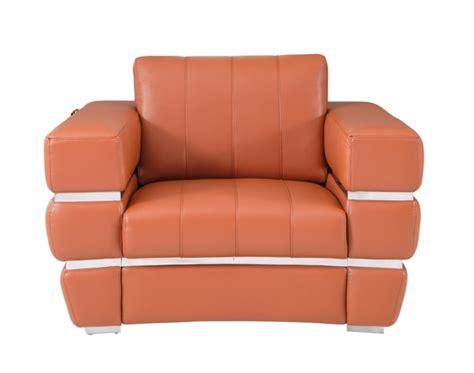 Modern 48 Inch Italian Leather Chair Camel Silver Legs Foter