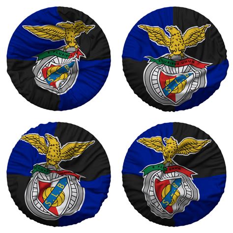Sport Lisboa E Benfica Flag In Round Shape Isolated With Four Different