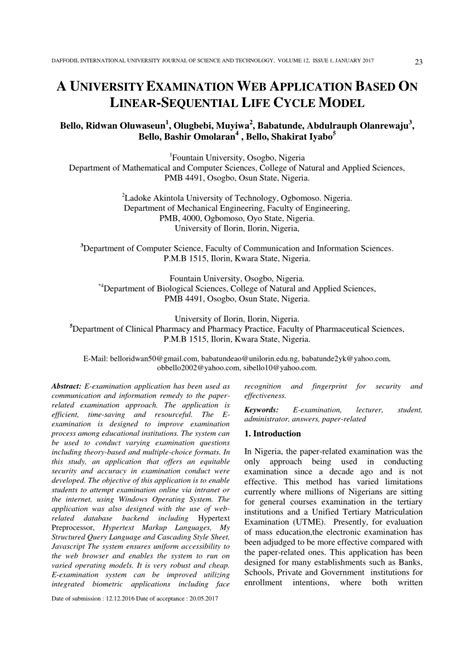 Pdf A University Examination Web Application Based On Linear