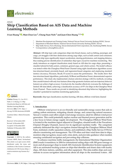 Pdf Ship Classification Based On Ais Data And Machine Learning Methods