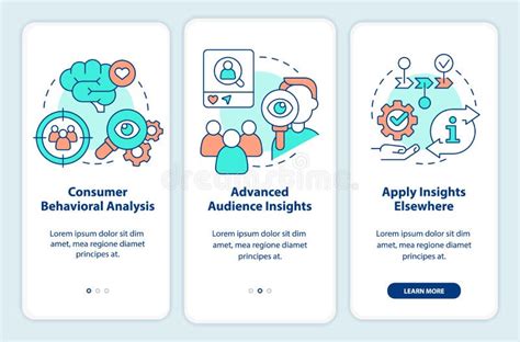 Understand Consumer Behavior Onboarding Mobile App Screen Stock Vector Illustration Of Step