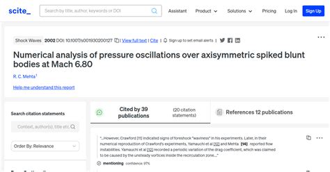 Numerical Analysis Of Pressure Oscillations Over Axisymmetric Spiked