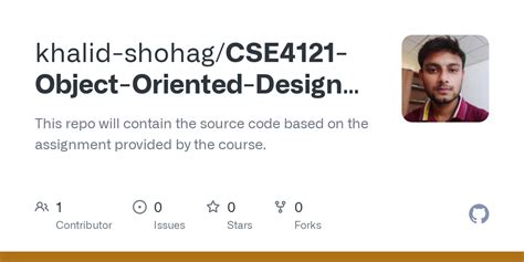 Github Khalid Shohagcse4121 Object Oriented Design And Design