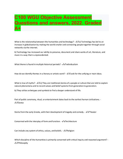 C100 Wgu Objective Assessment Questions And Answers Graded A Artofit